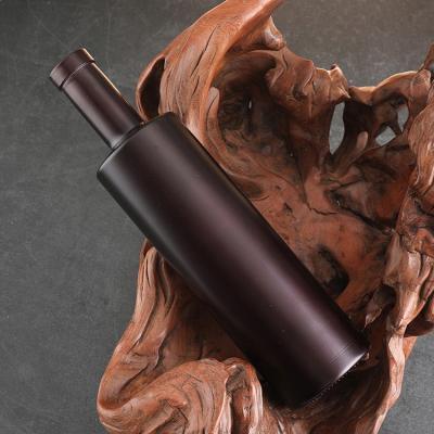 中国 マットブラック透明ガラスワインボトル スクロールトップ 200ml 375ml 500ml 750ml 販売のため
