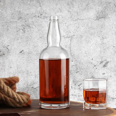 Cina Bottiglia in vetro piatto da 200 ml per vodka whisky gin tipo di sigillatura personalizzare Spedizione rapida in vendita