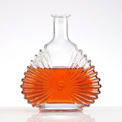 Cina Tequila Gin Brandy Rum Whiskey Vodka Liquor Spirits 700ml 750ml Hot Stamping Bottiglia di vetro in rilievo in vendita