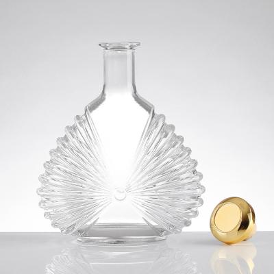 Cina Tequila Gin Brandy Rum Whiskey Vodka Liquor Spirits 700ml 750ml Hot Stamping Bottiglia di vetro in rilievo in vendita