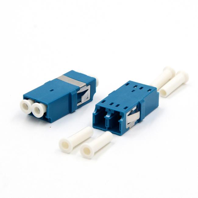 Wholesale LC Upc to LC Upc Duplex Single Mode Fiber Optic Adapter with Flange for FTTH Communication