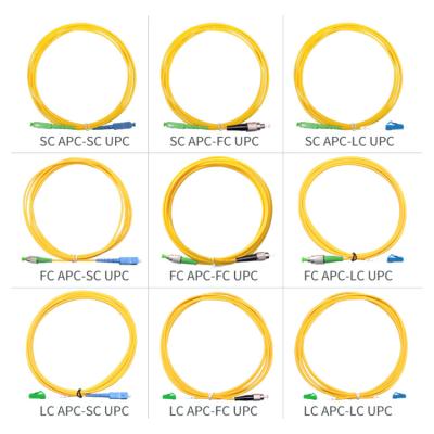 Китай Одномодный симплекс OS2 LC SC FC ST APC UPC Fiber Optic Patch Cord продается