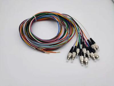 China 12 núcleos Pigtail de fibra óptica Sc LC Sm APC Om3 Om4 Color codificado Multimodo Pigtail de fibra en venta