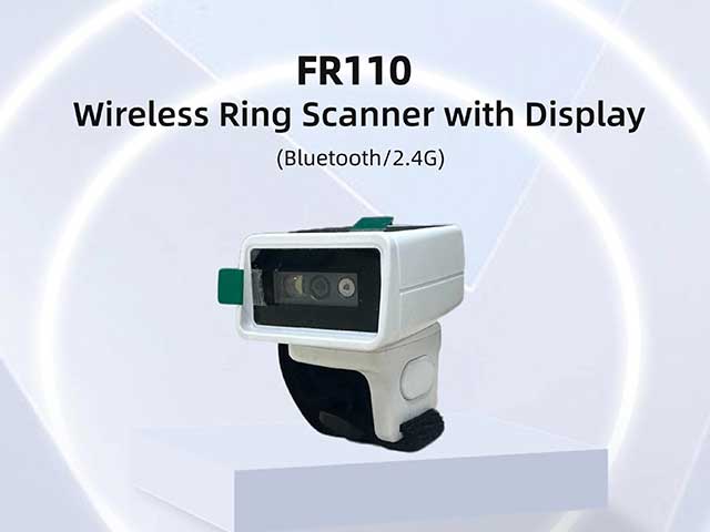 FR110 Affichage Scanner de bague de doigt sans fil Bluetooth 2.4G Code QR Inventaire Inventaire Express