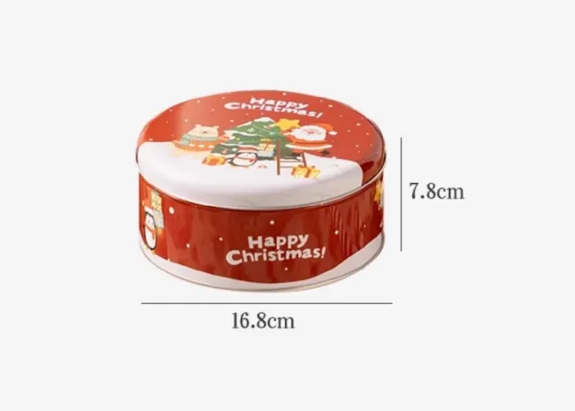 Wholesale Customizedchristmas Round Tin Box Gift Packaging Candy Cute Wedding Candy Mini Small Empty Box Packing