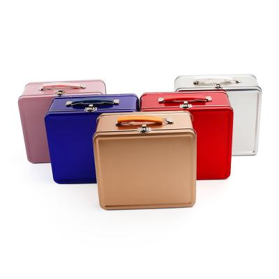 China China Wholesale Custom Handbag Tin Packaging Rectangular Metal Suitcase Food Grade Kids Tin Lunch Box for sale