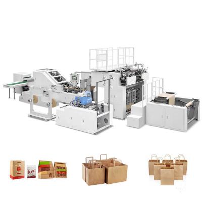 China Productionspeed 30-80 Bags per minute Paper Bag Manufacturing Machine featuring CMYK Flexo Printer ideal for custom printing needs for sale