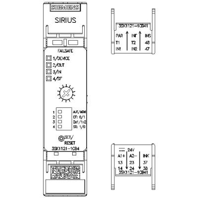 Cina 3SK1121-1CB42 1 Miglior 3SK1 Base Unit Relay Outputs 24V Siemens SIRIUS Safety Relay in vendita