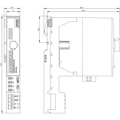 Cina 3RK1908-0AP00-0DP0 Siemens Base Unit (BU30-MS4) per i prodotti PLC ET 200SP Motor Starter in vendita