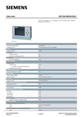 Cina 6ED1055-4MH08-0BA1 Siemens LOGO 8 TDE Display di testo HMI touch screen Con touch screen in vendita