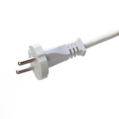 China 10A/250V PSE 2Pin Plug Power Cord 4.8mm Terminal Branco SNI com Longo Duração de Oxigênio Livre Barred Stranded Copper à venda