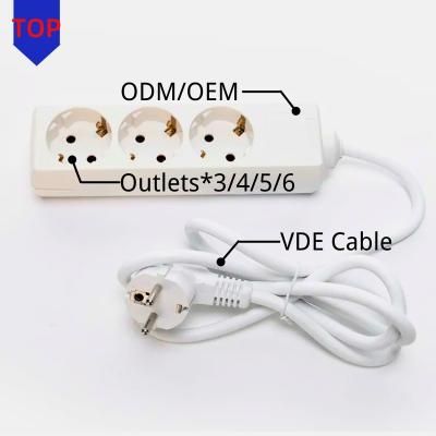 China 3m 3 Way Universal Extension Cable and Switch Socket for Multi Plug Power Socket Extension 3*0.75 White Customized Option for sale