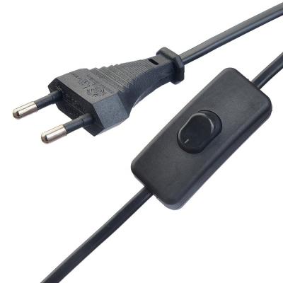 China 2.5A 2 Pin Plug Power Cords Black Kettle Plug with Connector or Socket Oxygen Free Bared Stranded Copper Conductor for sale