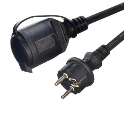 Cina cavo di estensione esterno 3x1.5mm2 cavo di alimentazione 220v cavo di alimentazione con 2 poli presa impermeabile standard messa a terra 16A/250V in vendita