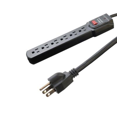 Китай Мужской конец тип NEMA 5-15P ETL15A/125V 6 Вывод электрического расширения розетки питания защитник от перенапряжения для бытовой техники продается