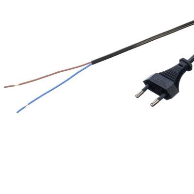 China 2.5A 2 Pin Plug Power Cords Black Electric Fan with Oxygen Free Bared Stranded Copper Half Stripped End for sale