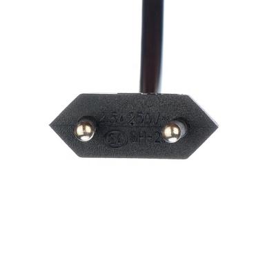 China 2.5A 2 Pin Plug Power Cords Black Electric Fan with Oxygen Free Bared Stranded Copper Half Stripped End for sale