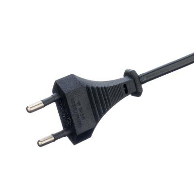 China 2.5A 2 Pin Plug Power Cords Black Electric Fan with Oxygen Free Bared Stranded Copper Half Stripped End for sale