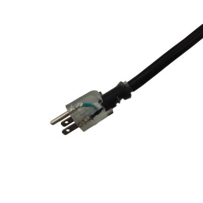 China Home Appliance 3 Pin Heavy Duty 12 Gauge Extension Cord 3-foot ETL Standard Black/Grey Power Cord 15A 125v Electrical Cable for sale