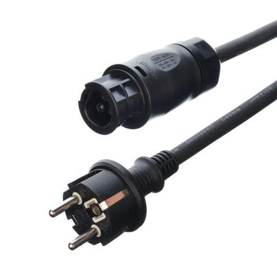 China Rubber Insulation H07RN-F Schuko Plug AC Power Cord for Betteri BC01 IP68 Connector and Solar Panel Inverter for sale