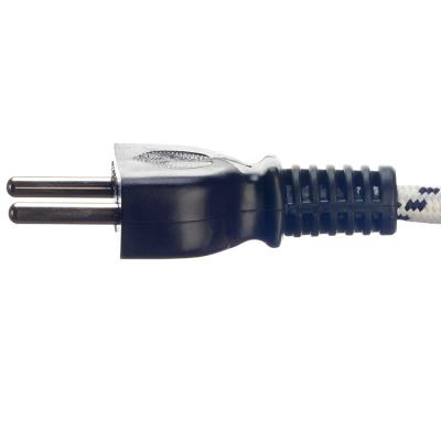 China 2 Pin Prong Eu Cable Power Supply Cord for Electric Steam Iron VDE/SNI/KC 2 Round Pin Plug and Closed End Crimp Terminal for sale
