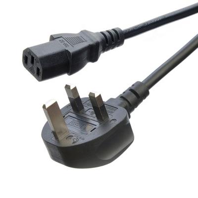 China Commercial AC Plug IEC60320 C19 Connector 3 Pin Line Lead Strip Wire Power Cord UK BS Standard 3 Prong Supply IEC Cable for sale