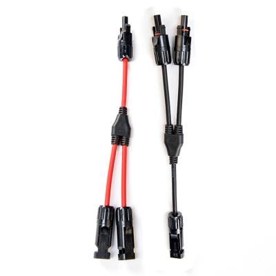 China Class 5 Flexible Tinned Copper Wire Solar Connection Cable PV004 Connector Y Divider 2 to 1 H1Z2Z2-K DC 1500V 1X4mm for sale
