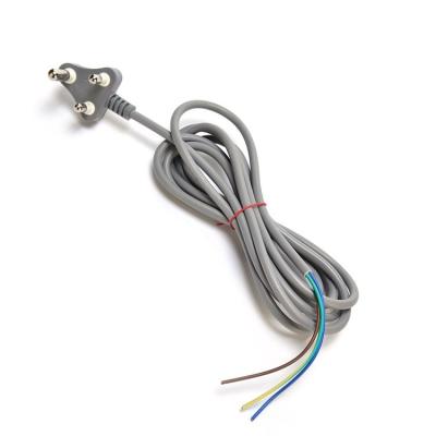 중국 450v H05VV-F 3X0.75MM2 3단계 플러그 전력 케이블 남아프리카공화국 SABS 회색 산소 없는 무화재 나선 구리 판매용
