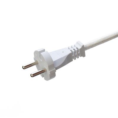 China CEE 16A Electric Iron Cotton Cable VDE Black White Ac Power Cord Steam Home Appliance H03RT-F 3x42/0.15mm Male End Type for sale
