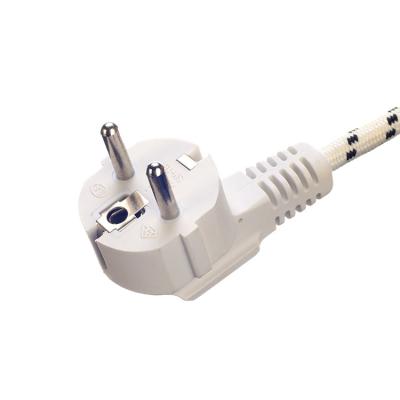 China 1 8m Braided/Cotton Cable Stripped End VDE Approved European Cee7/7 AC Cord for Steam Iron and Rice Cooker for sale