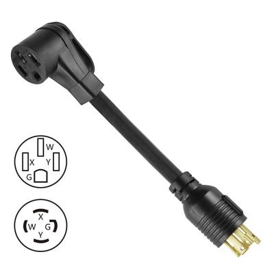 China 30 Amp Generator Inlet Box NEMA L14-30P Twist Lock Plug to 14-50R Adapter with SJTOW Extension Cord in Customizable Blue for sale
