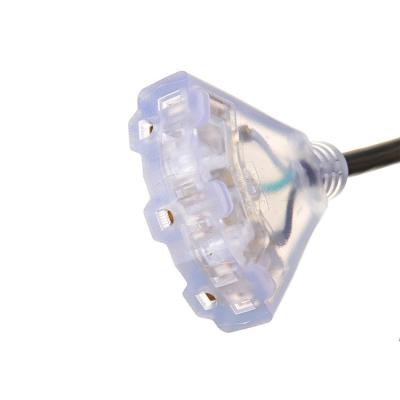China Heavy Duty 3 Prong Grounded Plug Extension Cable 50 Foot Outdoor met 3 stroomstoppen en PVC jasmateriaal Te koop