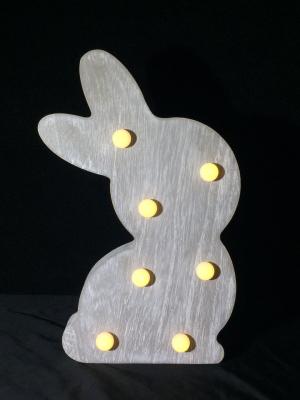 China Bunny night light new products led lighting Wholesale Easter decoration wooden led light box Linhai china suppliers for sale