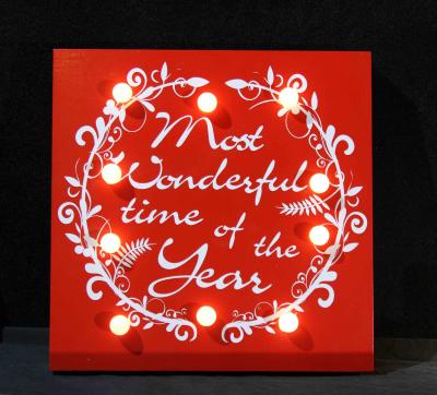 China Manufacturer supplier christmas decoration customized wooden light box for home for sale