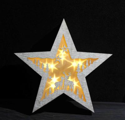China christmas wooden star shape warm light holiday decoration for kids for sale