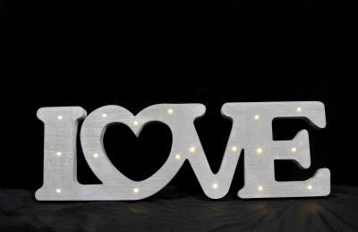 China Customized decoration wooden alphabet letter love type led lights for sale