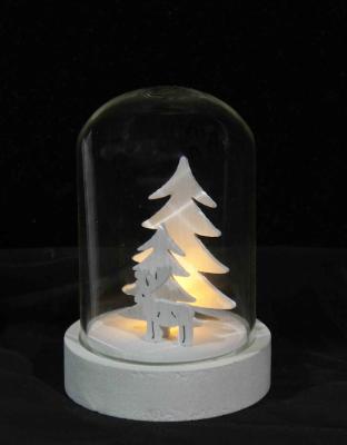 China 2017 new products Glass Dome light Wholesale with Wood House and Wood Base Christmas decoration led lighting for sale