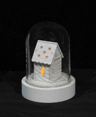 China home decoration glass light dome with wooden matrial for sale