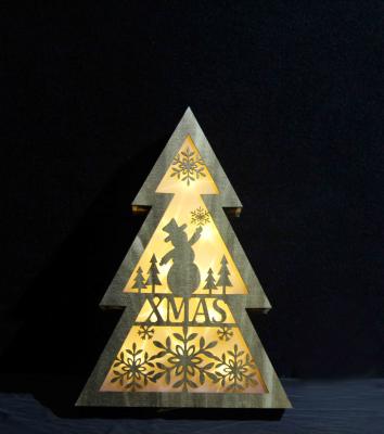 China wooden led christmas lights wholesale tree shaped gift home decoration led light for sale