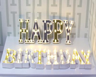 China different style alphabet optional kids decoration carnival letter shaped light for home party for sale