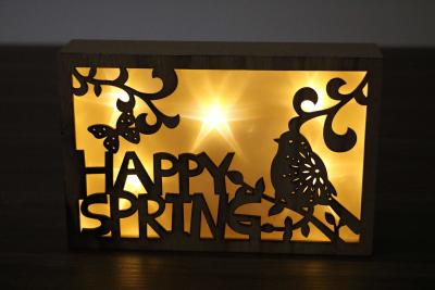 China factory sales battery holiday christmas home decoration light box wood frame for sale