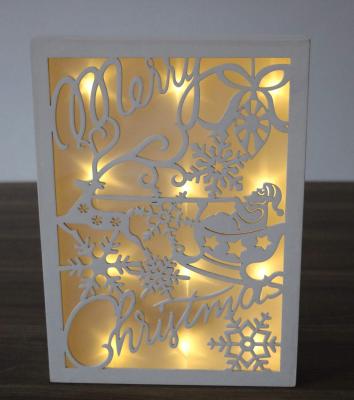 China morden hanging wood carved baby room wall decoration plaques lamp light crafts for sale