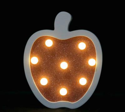 China Costume decoration eco-friendly apple light wooden battery operated mini led light for sale