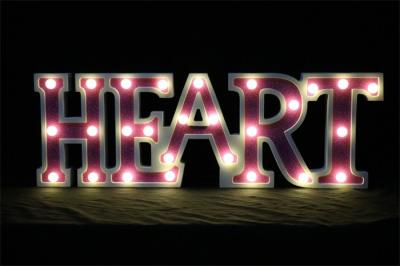 China fancy holiday light free standing home decoration wood letter light for sale