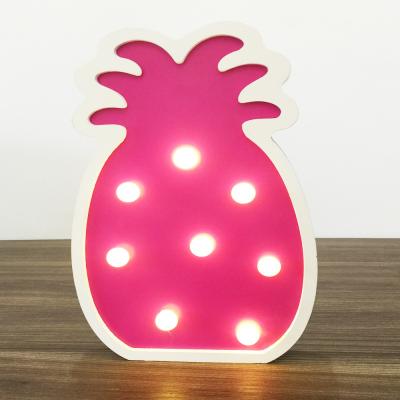 China party decoration MDF gift toy pineapple battery night light table lamp for sale