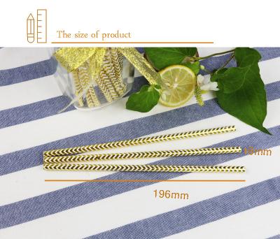 China Recyclable Print Paper Drinking Straws In Bulk Gold Foil Pattern Iso9001 for sale