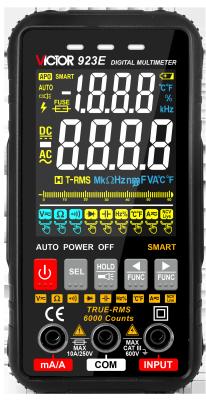 China VICTOR 923E Digitale multimeter met kleurrijk scherm Smart Auto range multimeter Te koop