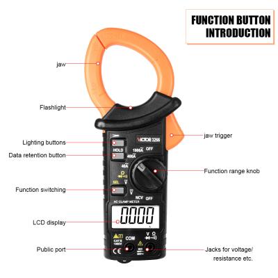 China VICTOR 3266 HIGH-PRECISION DIGITAL CLAMP METER  large screen display maximum display 4000 word height 15m for sale