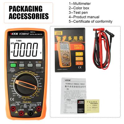 China Victor VC9804A+ 9804 Pocket Multimeter True RMS AC DC 1000V 20A multimeter digital for sale