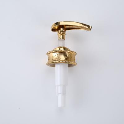 China Wholesale Liquid Hand Soap Dispenser Cream Body Pumps Custom Aluminum Lids Lotion Pump For Bottle With Gold Collar for sale